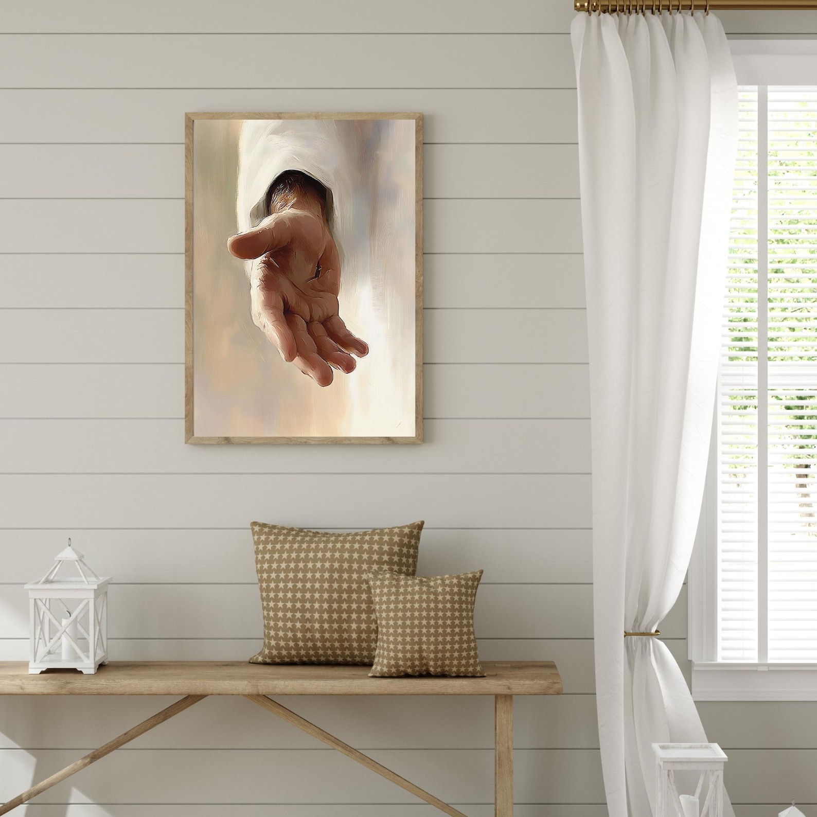 Jesus Oil Painting, Trust in Jesus Wall Art, Crucifixion Artwork ...