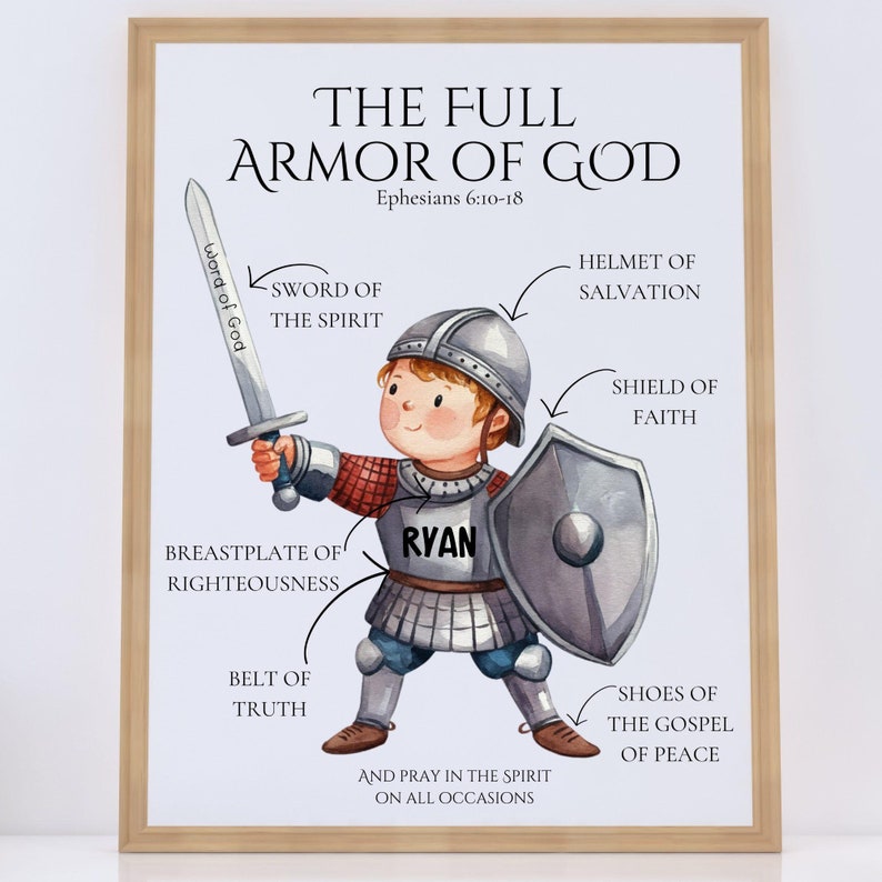 Armor of God Printable, Ephesians 6:13-17, Bible Verse Wall Art ...