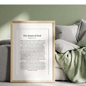 Ephesians 6 Wall Art, Armor of God Printable, Bible Chapter Art, Sword ...