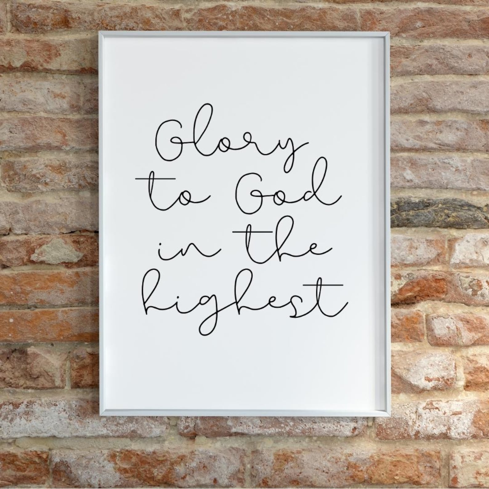 Glory to God in the Highest Wall Art, Minimalist Christian Wall Art ...