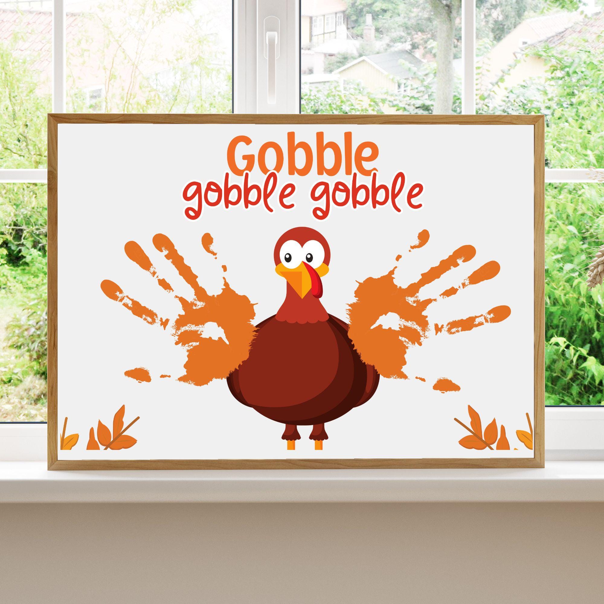 Turkey Handprint Art, DIY Thanksgiving Kid Craft, Digital Download ...