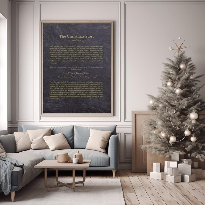 The Christmas Story Sign, Luke 2:7-20, Christmas Wall Art, the Birth of ...