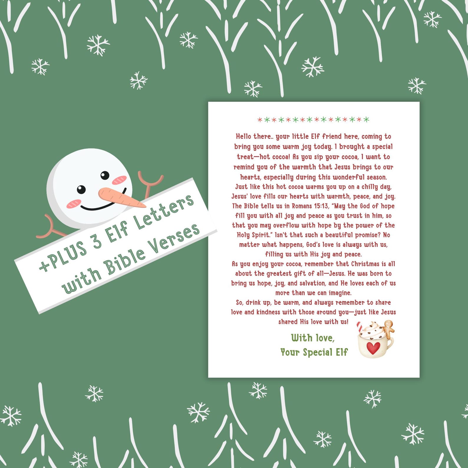 Christian Elf Note Printables, Bible Verse Elf Notes, Christian Elf ...