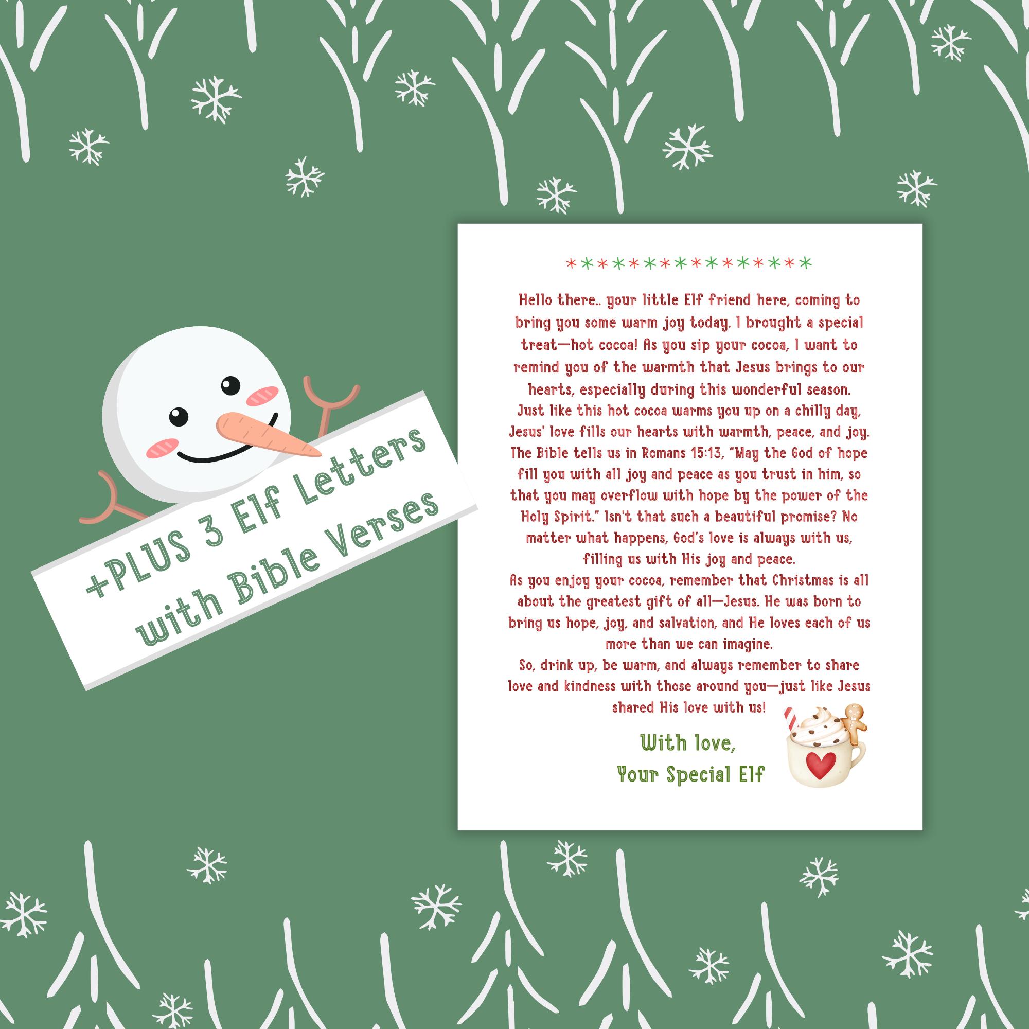 Christian Elf Note Printables, Bible Verse Elf Notes, Christian Elf ...