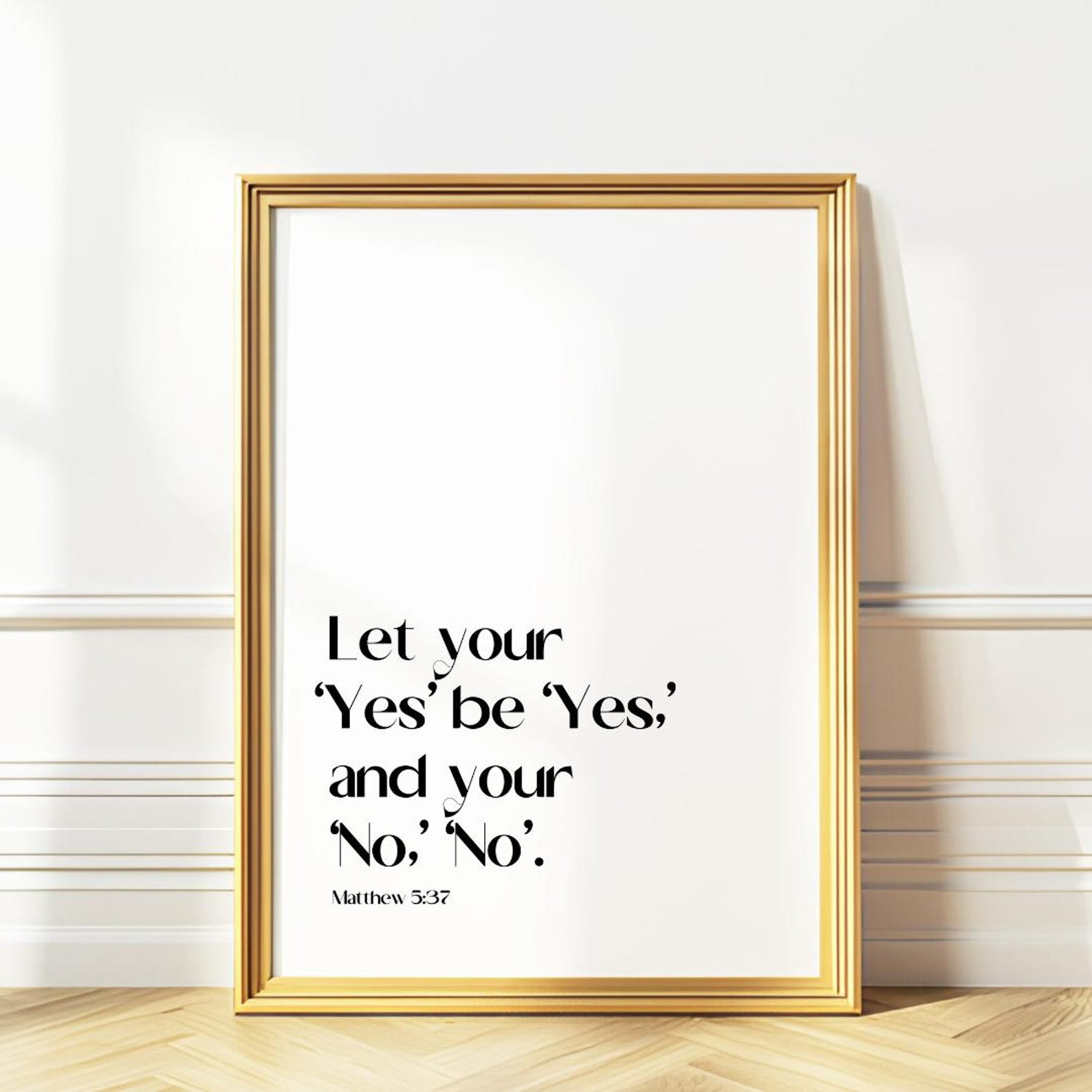 Matthew 5:37 Wall Art, Bible Verse Wall Art, Christian Gift, Scripture ...
