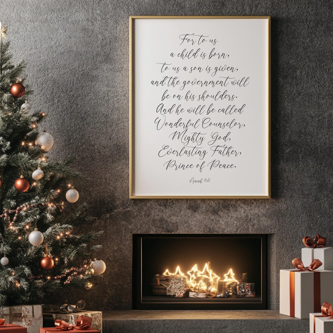 For Unto Us a Child is Born, Isaiah 9:6, Christmas Wall Art, the Birth ...