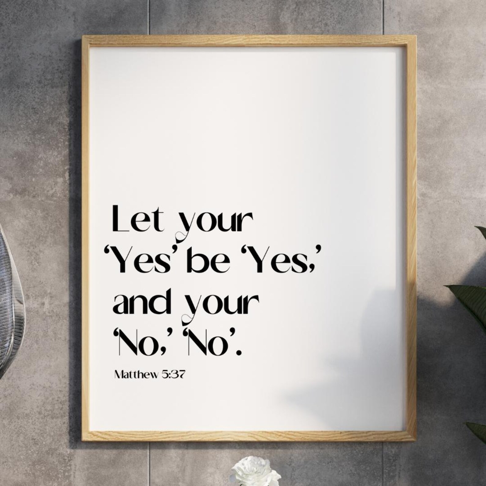Matthew 5:37 Wall Art, Bible Verse Wall Art, Christian Gift, Scripture ...