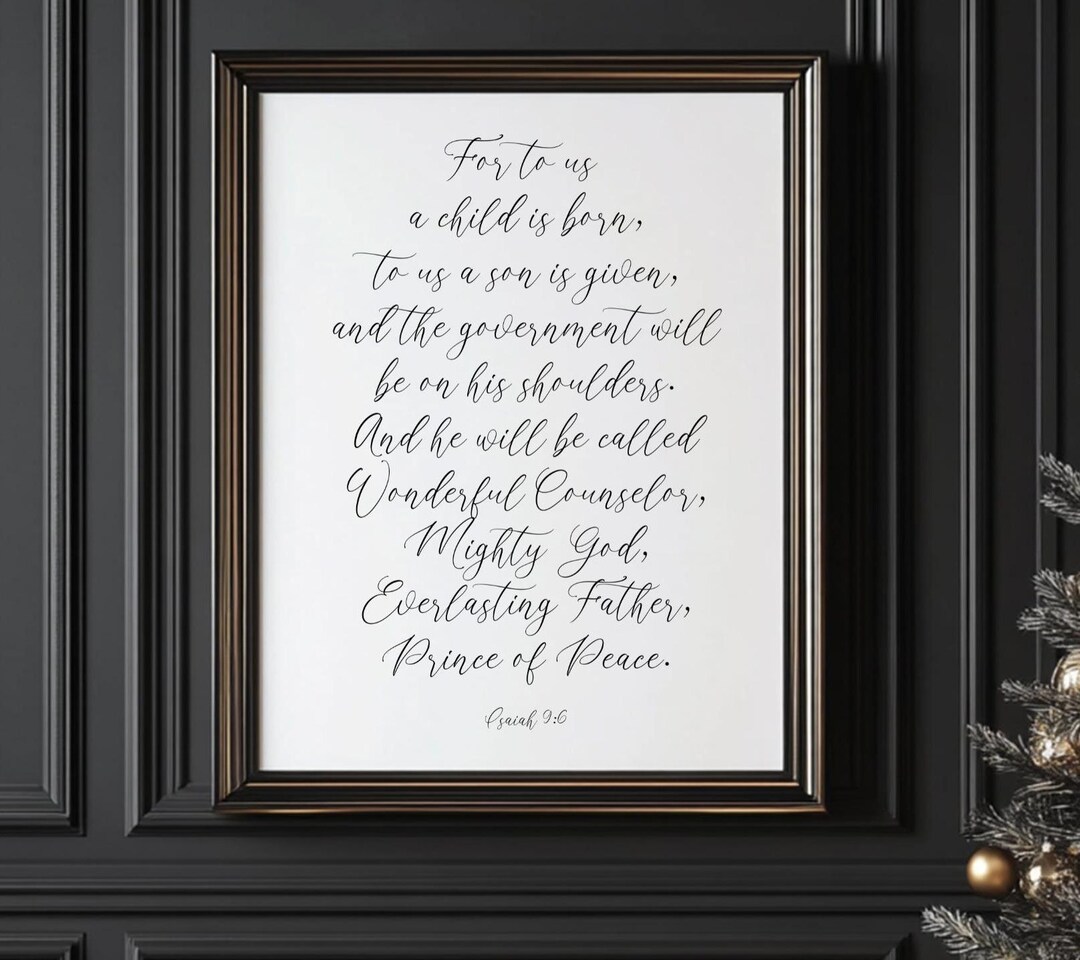 For Unto Us a Child is Born, Isaiah 9:6, Christmas Wall Art, the Birth ...