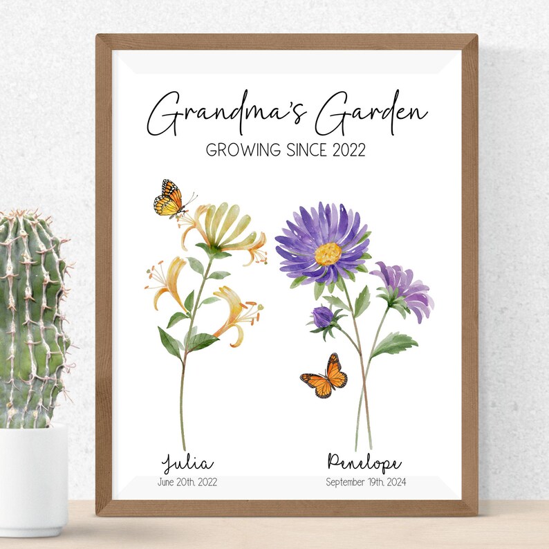 Personalized Grandma's Garden Print, Custom Personalized Family Art ...