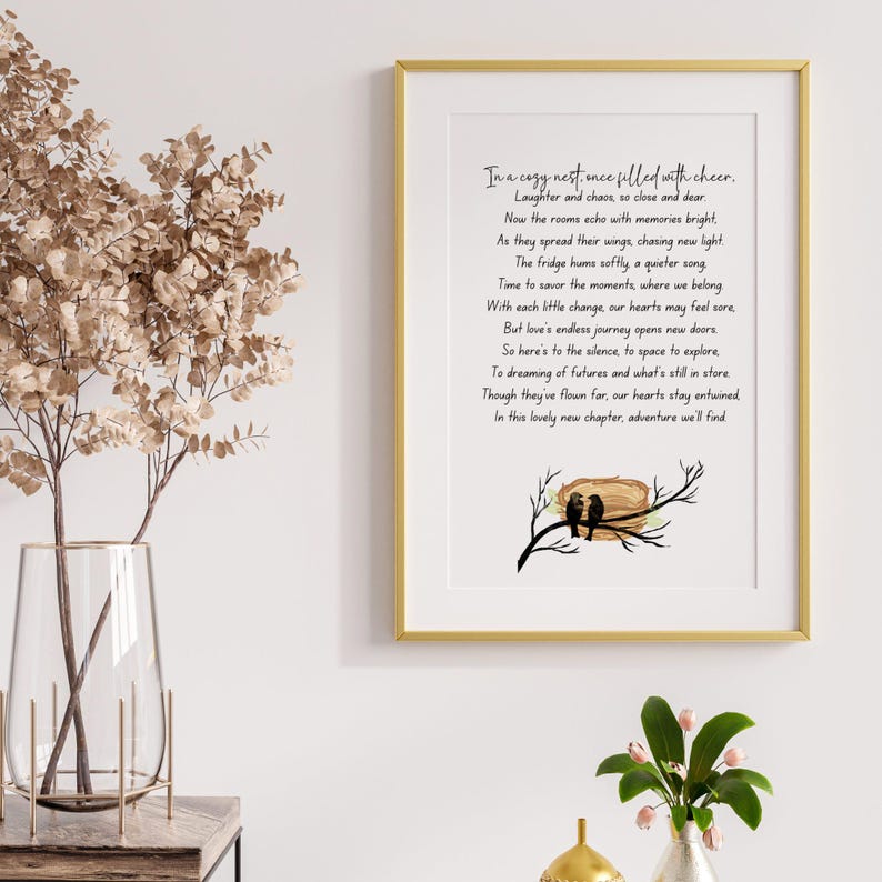 Empty Nester Poem Wall Art, Empty Nester Gift, First Year as Empty ...