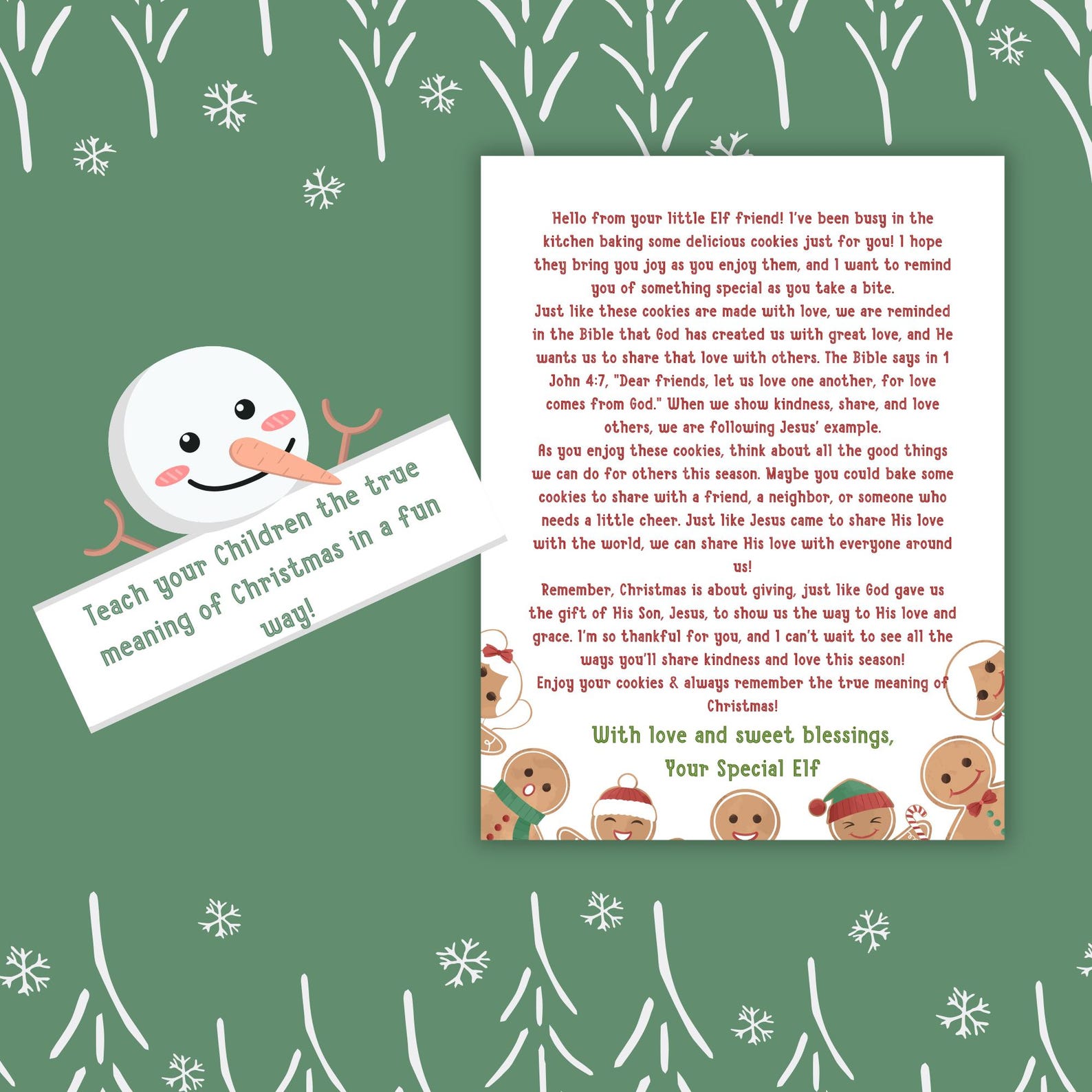 Christian Elf Note Printables, Bible Verse Elf Notes, Christian Elf ...