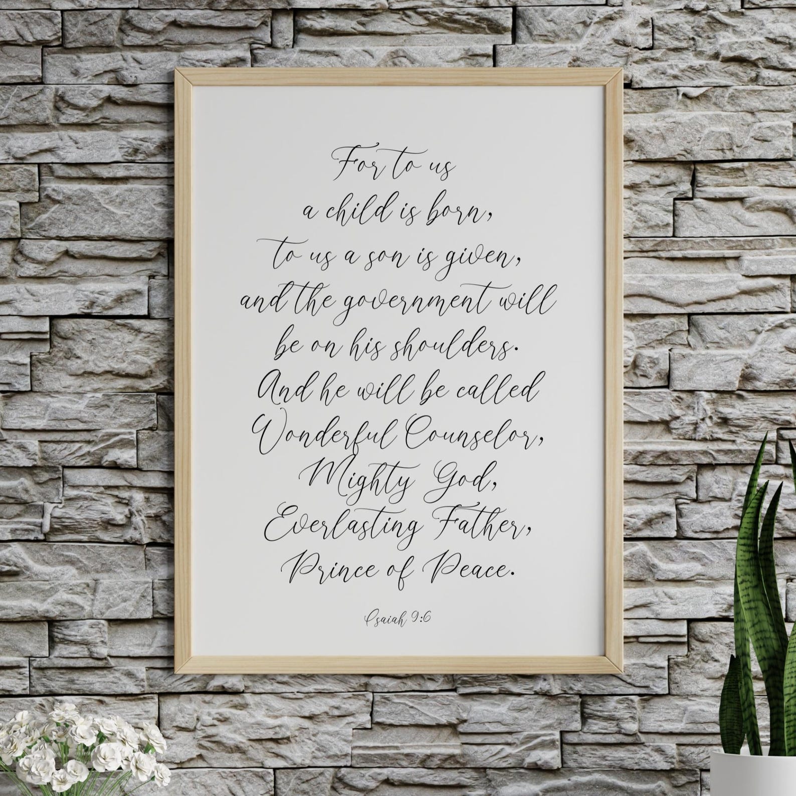 For Unto Us a Child is Born, Isaiah 9:6, Christmas Wall Art, the Birth ...