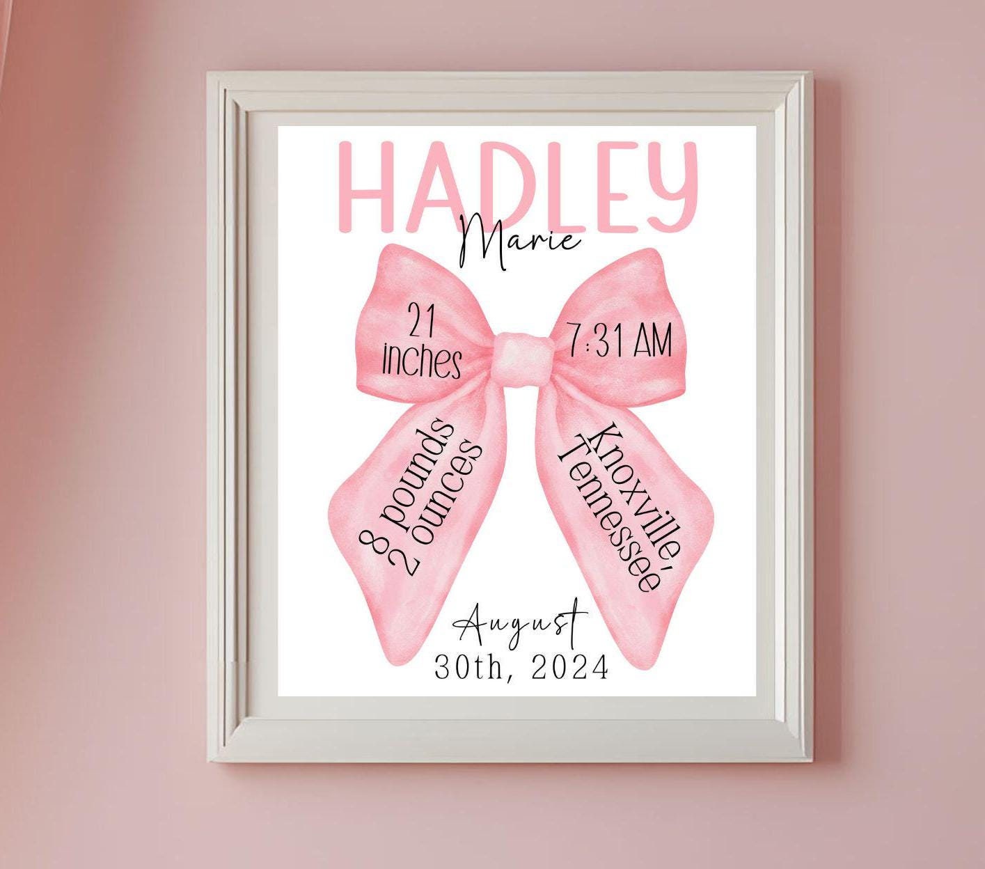 Birth Announcement Sign, Custom Birth Stats Printable, Newborn Stats ...