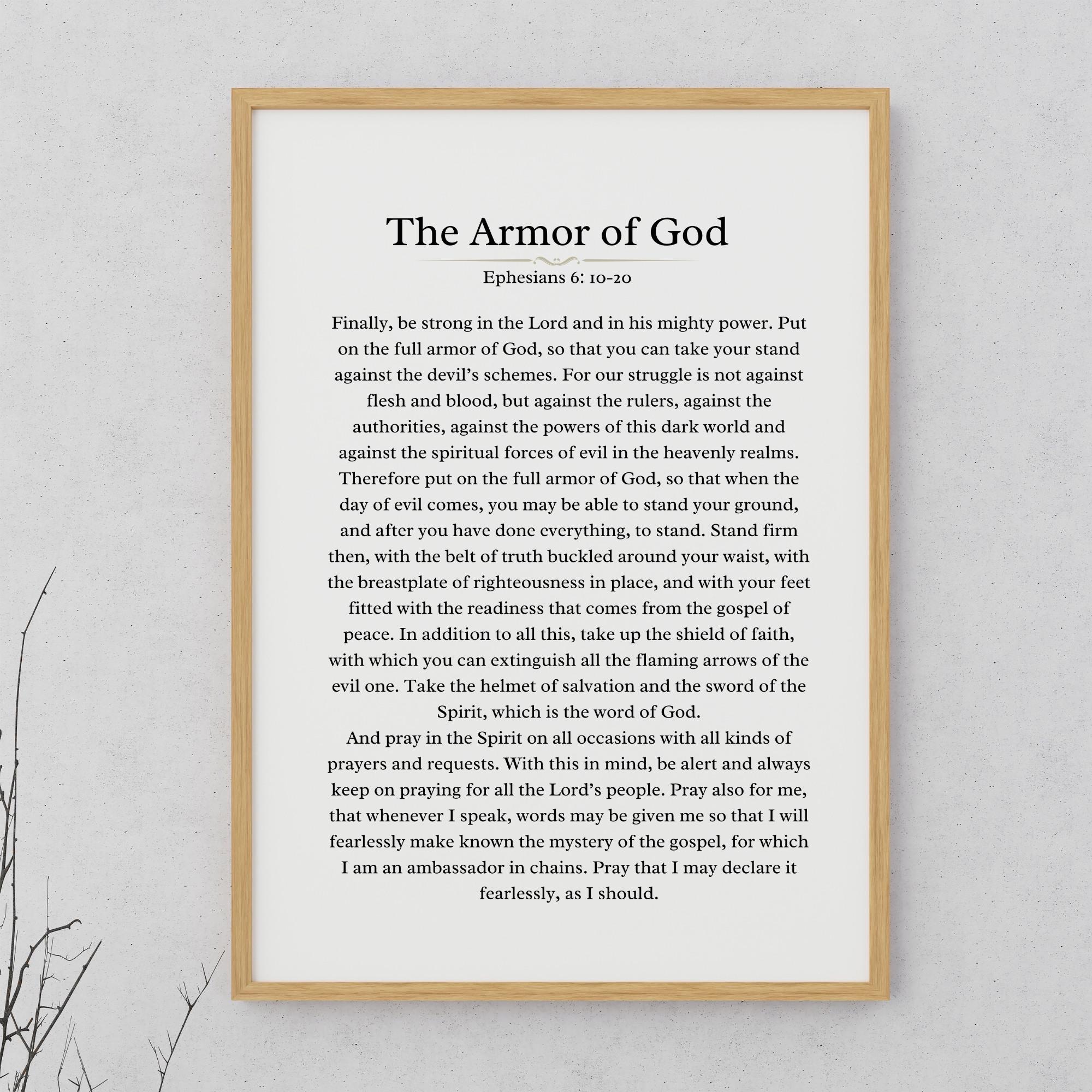 Ephesians 6 Wall Art, Armor of God Printable, Bible Chapter Art, Sword ...