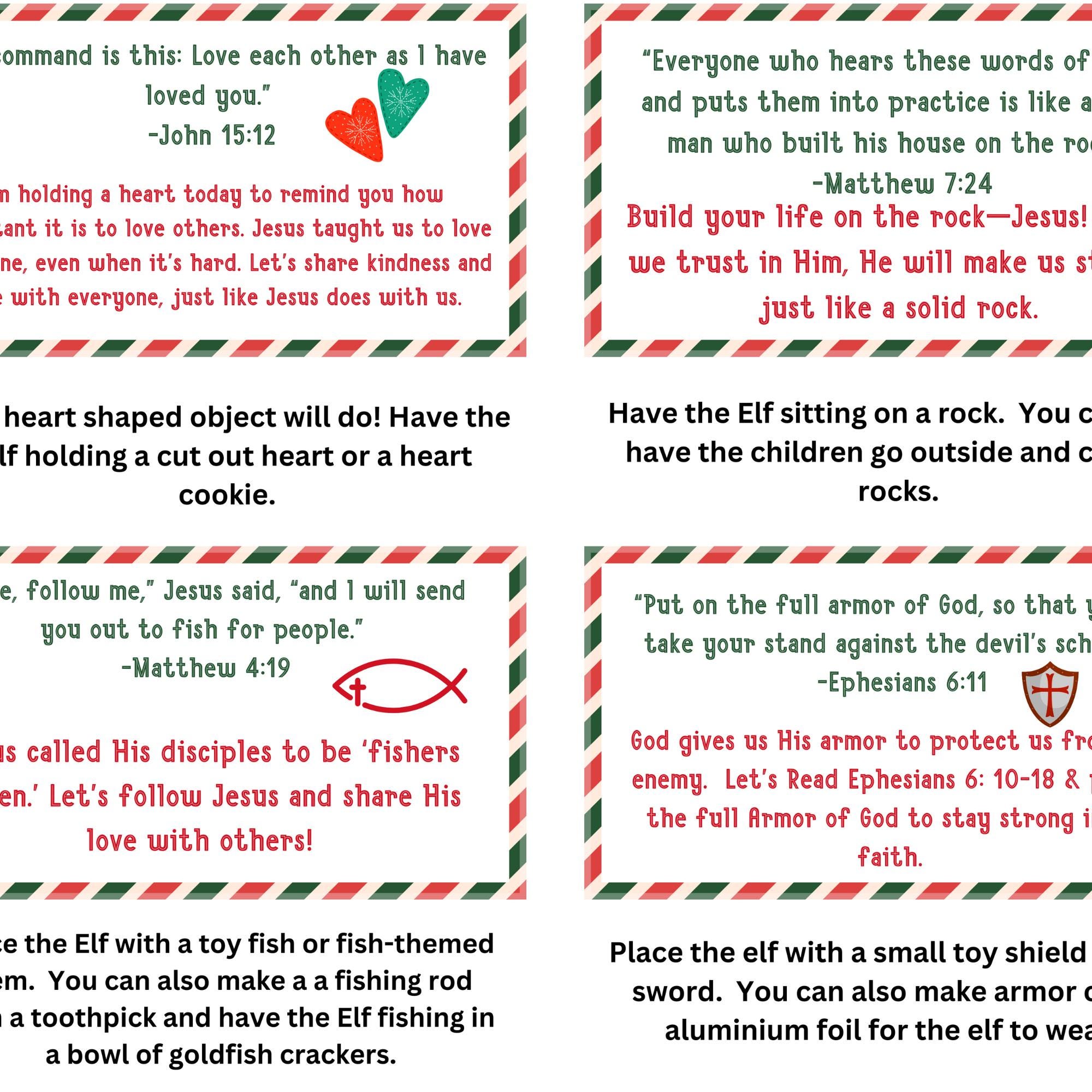 Christian Elf Note Printables, Bible Verse Elf Notes, Christian Elf ...