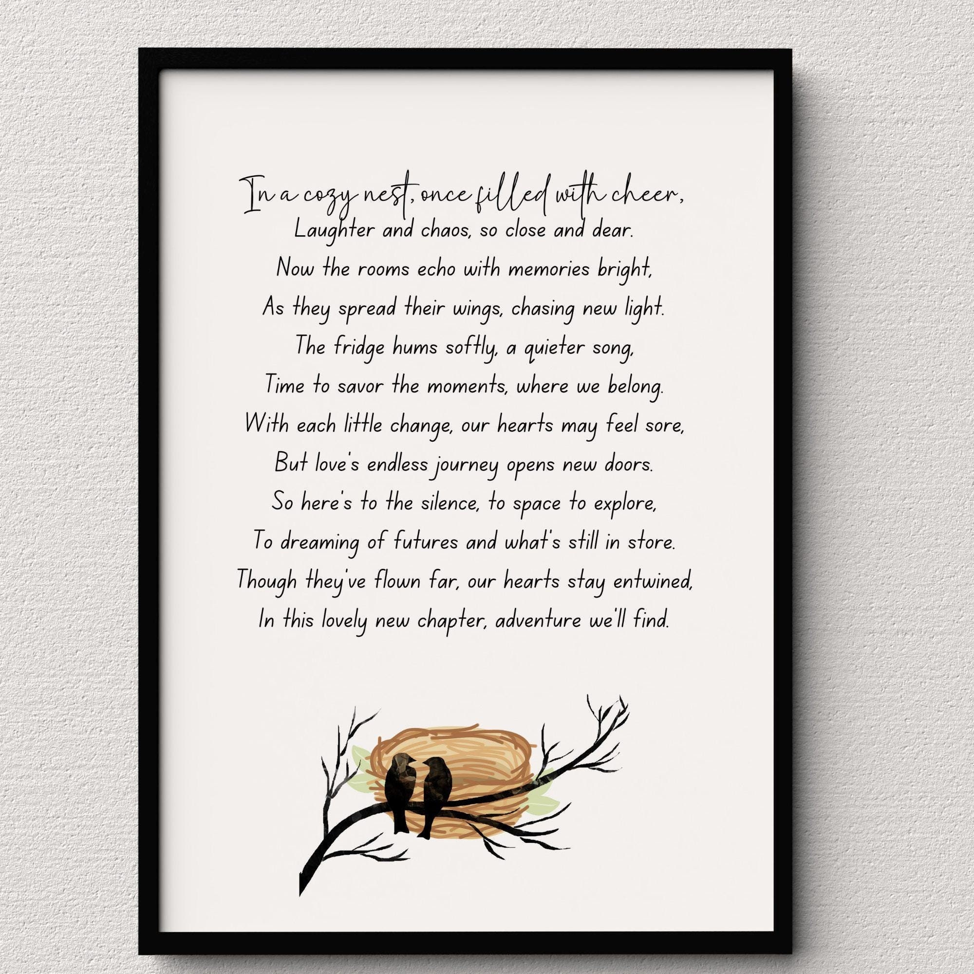 Empty Nester Poem Wall Art, Empty Nester Gift, First Year as Empty ...