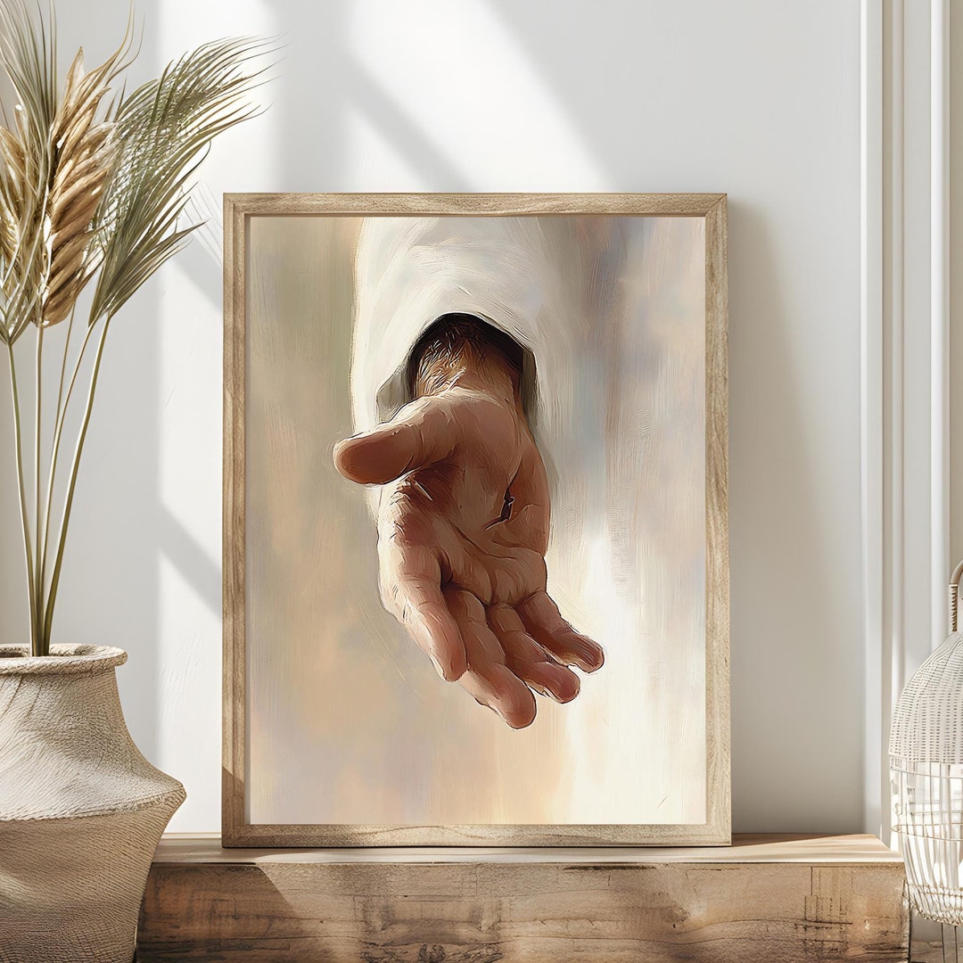 Jesus Oil Painting, Trust in Jesus Wall Art, Crucifixion Artwork ...