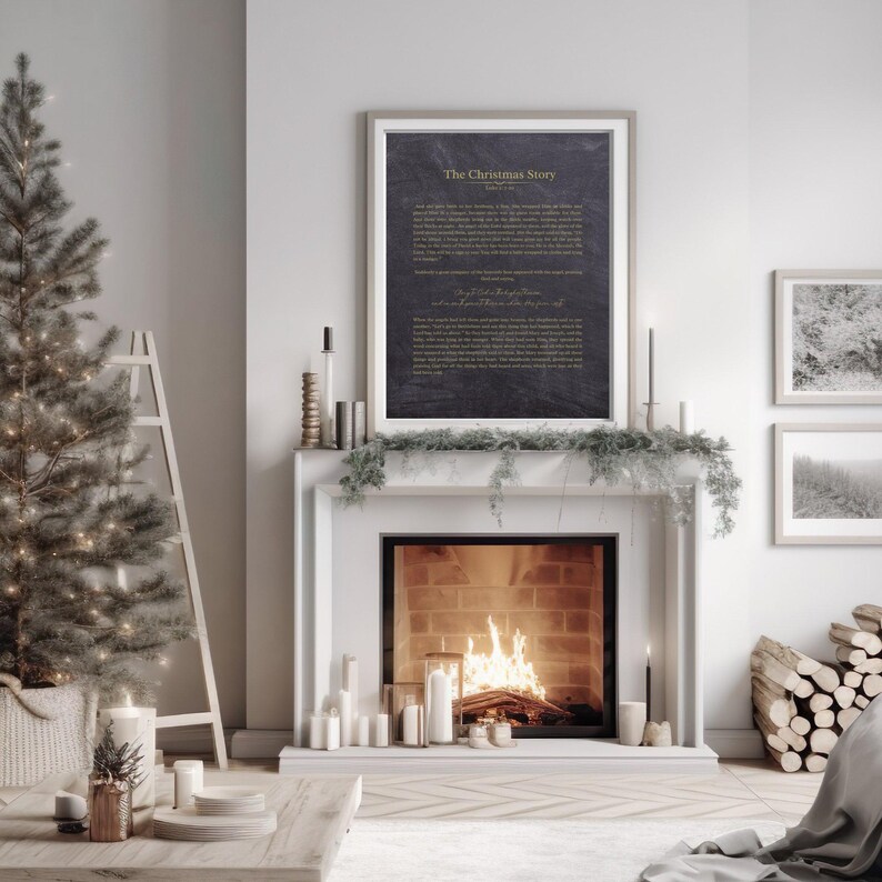 The Christmas Story Sign, Luke 2:7-20, Christmas Wall Art, the Birth of ...