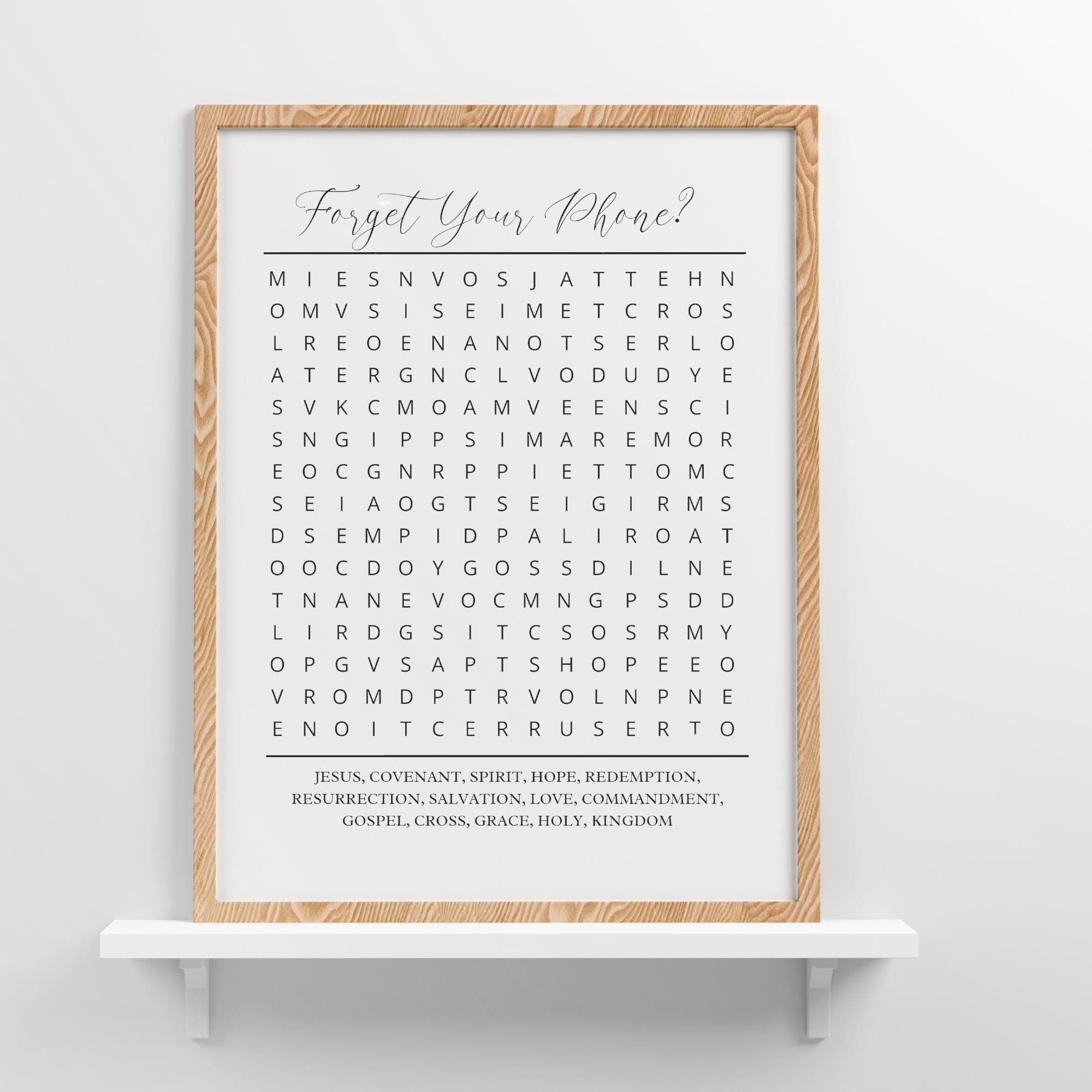 Bathroom Word Search Wall Art, Guest Bathroom Decor, Christian Print ...