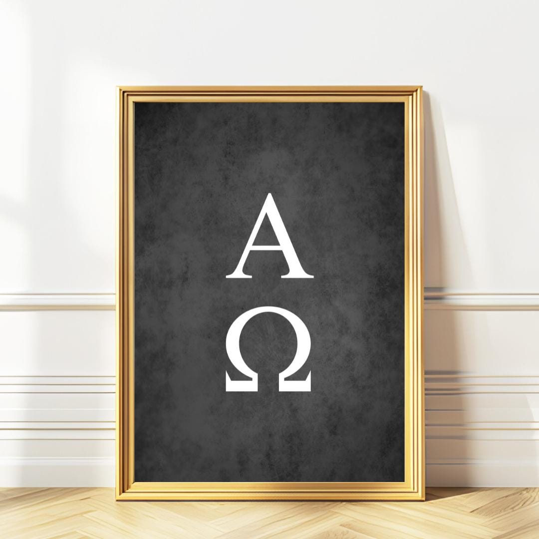 Alpha Omega Wall Art, Revelation 22:13 Decor, Greek Symbol Art, First ...
