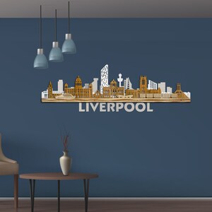 Big Liverpool Skyline 3d Layered Laser Cut Large Wooden Wall Art Free ...