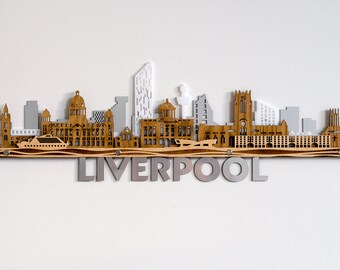 Liverpool Skyline Colored 3d Wooden Cityscape Layered Laser | Etsy
