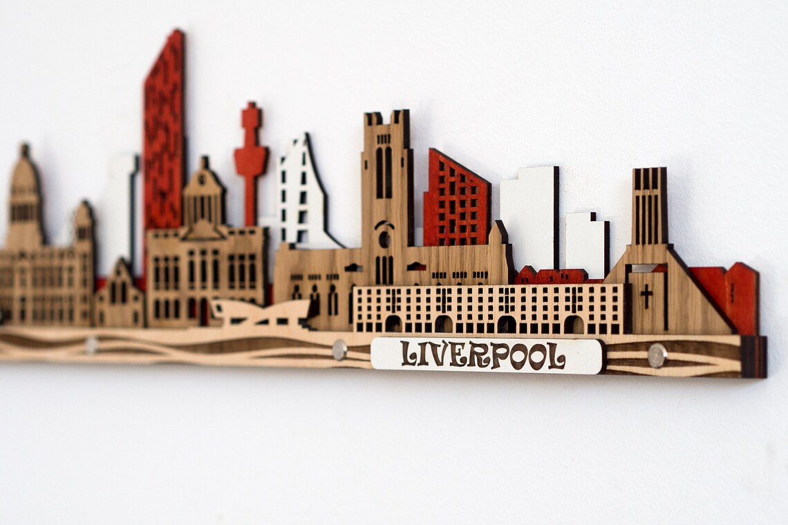 Liverpool Skyline Colored 3d Wooden Cityscape Layered Laser | Etsy