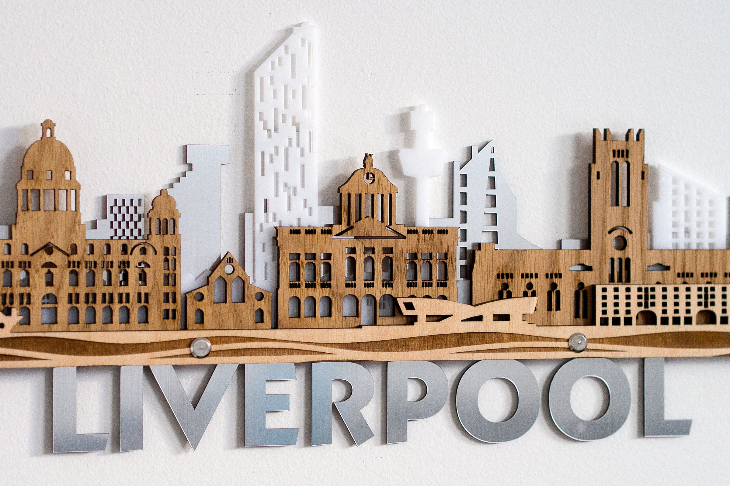 Liverpool Skyline 3d Wooden Cityscape Layered Laser Cut Wall | Etsy