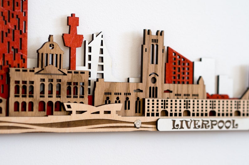 Liverpool Skyline Colored 3d Wooden Cityscape Layered Laser - Etsy
