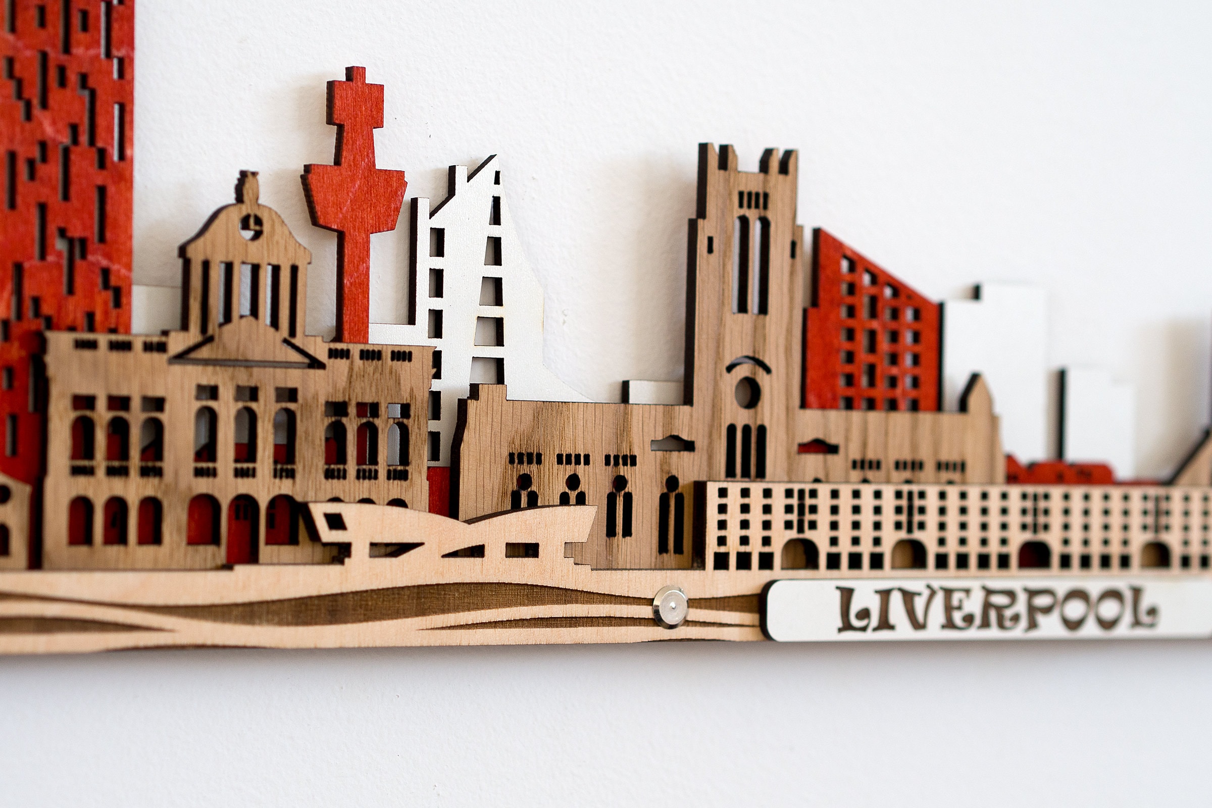 Liverpool Skyline Colored 3d Wooden Cityscape Layered Laser | Etsy