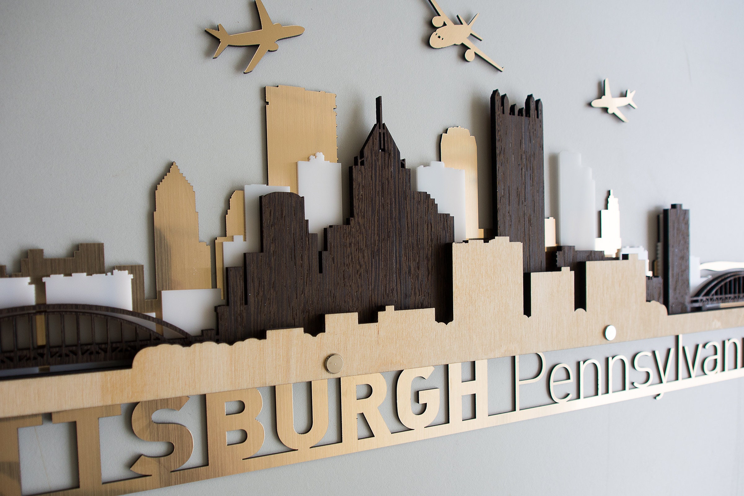 Seattle Skyline Big 3d Layered Laser Cut Wooden Cityscape Wall - Etsy