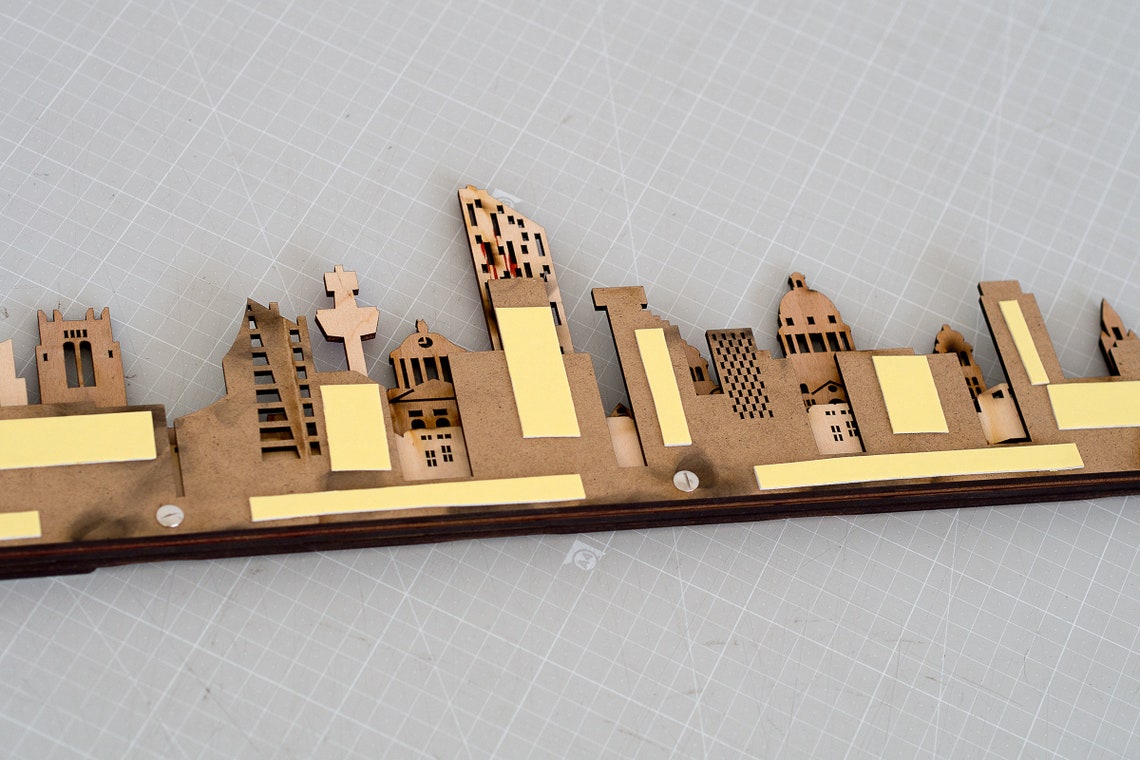 Liverpool Skyline Colored 3d Wooden Cityscape Layered Laser - Etsy