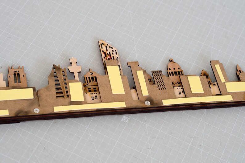 Liverpool Skyline Colored 3d Wooden Cityscape Layered Laser - Etsy