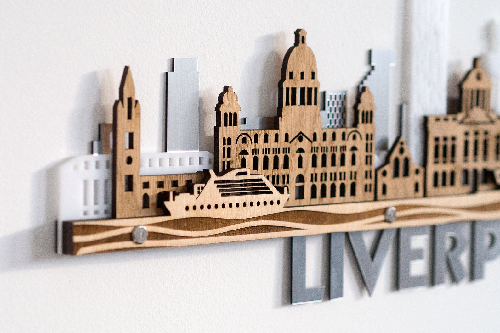 Liverpool Skyline 3d Wooden Cityscape Layered Laser Cut Wall | Etsy