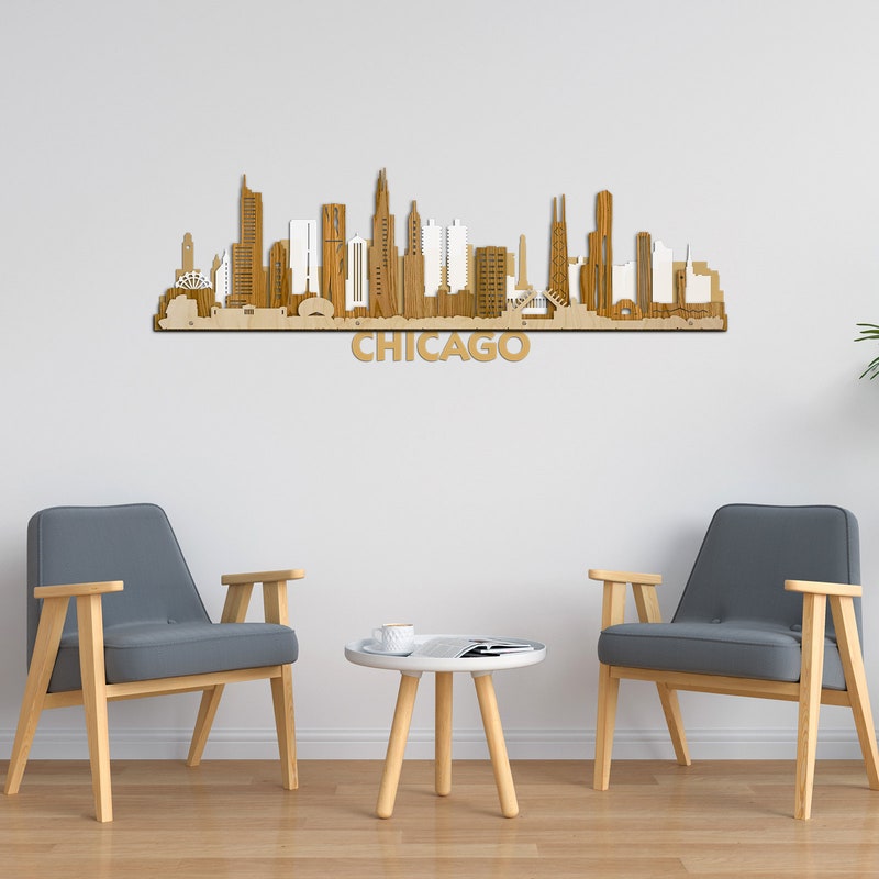 Chicago Skyline Wall Art - Etsy