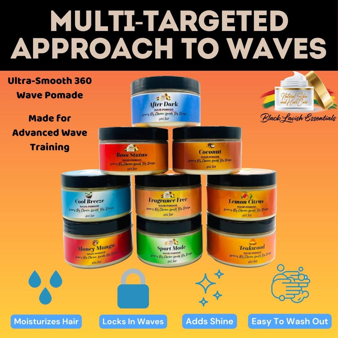 Ultra-smooth 360 Wave Pomade, 4oz Natural Wave Butter Pomade ...