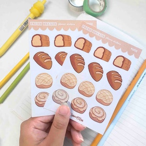 Bread Bun Bakery Planner Sticker Sheet Matte L Variety Stationery ...