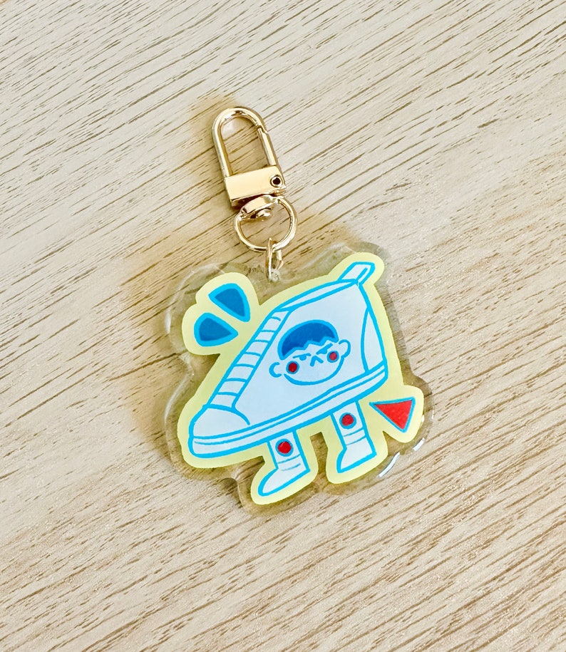 Epoxy Angry Shoe Clear Acrylic Keychain 2in. L Gold Hook - Etsy