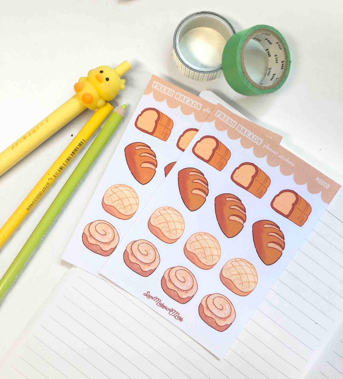 Bread Bun Bakery Planner Sticker Sheet Matte L Variety - Etsy