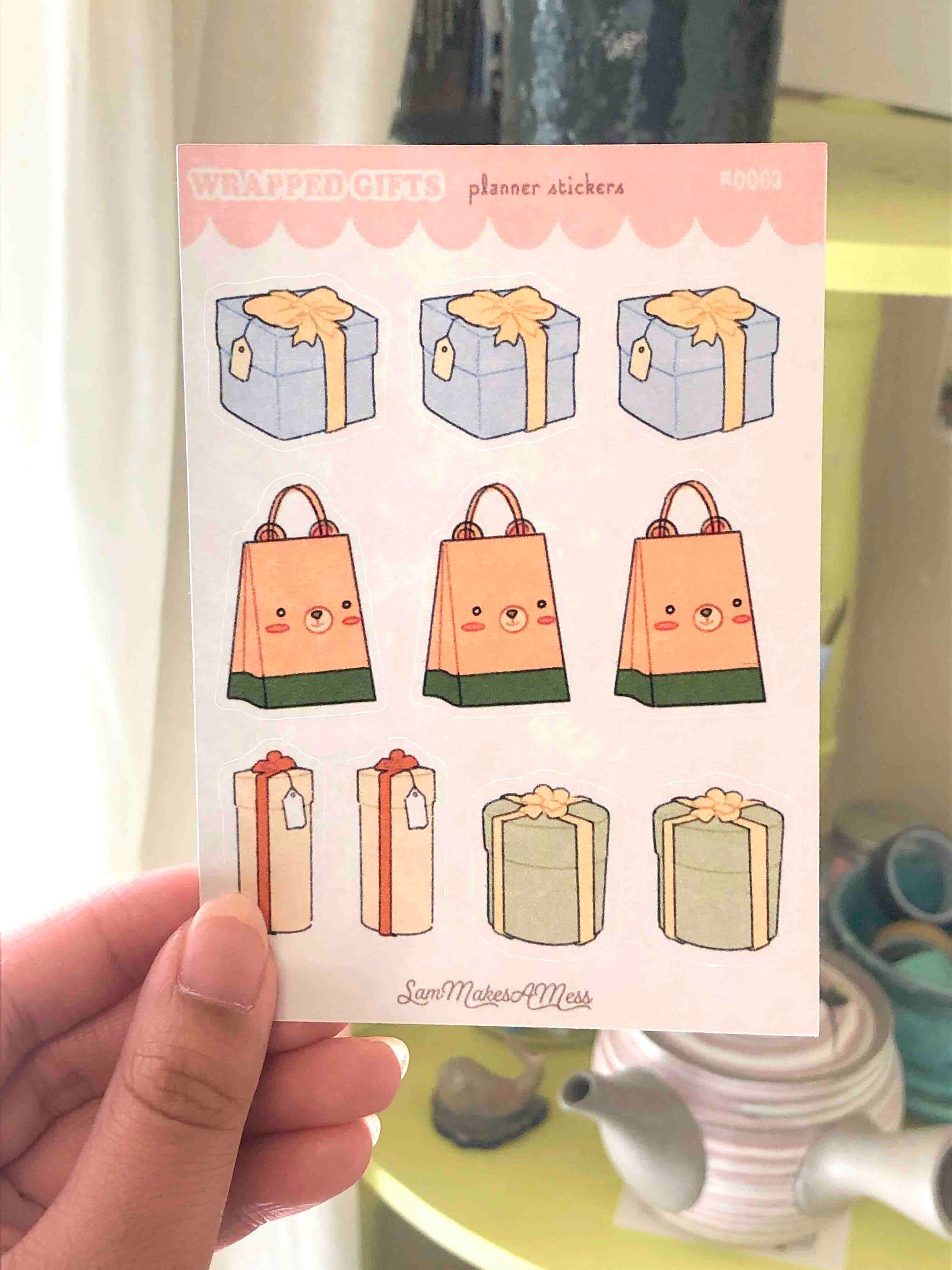 Gifts and Presents Planner Sticker Sheet Matte L Journaling Stationery ...