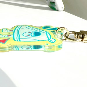 Epoxy Angry Shoe Clear Acrylic Keychain 2"in. L Gold Hook Key Ring ...