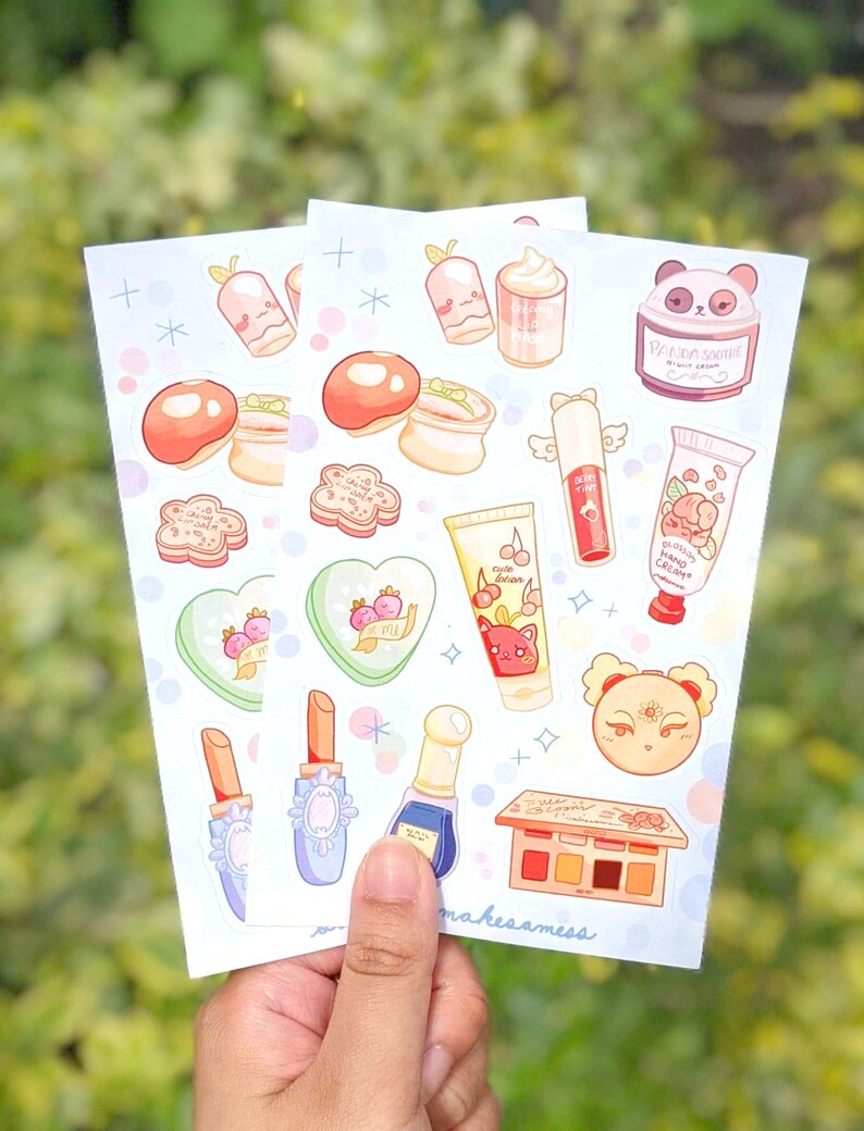 Beauty Makeup and Skincare Stickers L Moisturizer Nail Polish Eyeshadow ...
