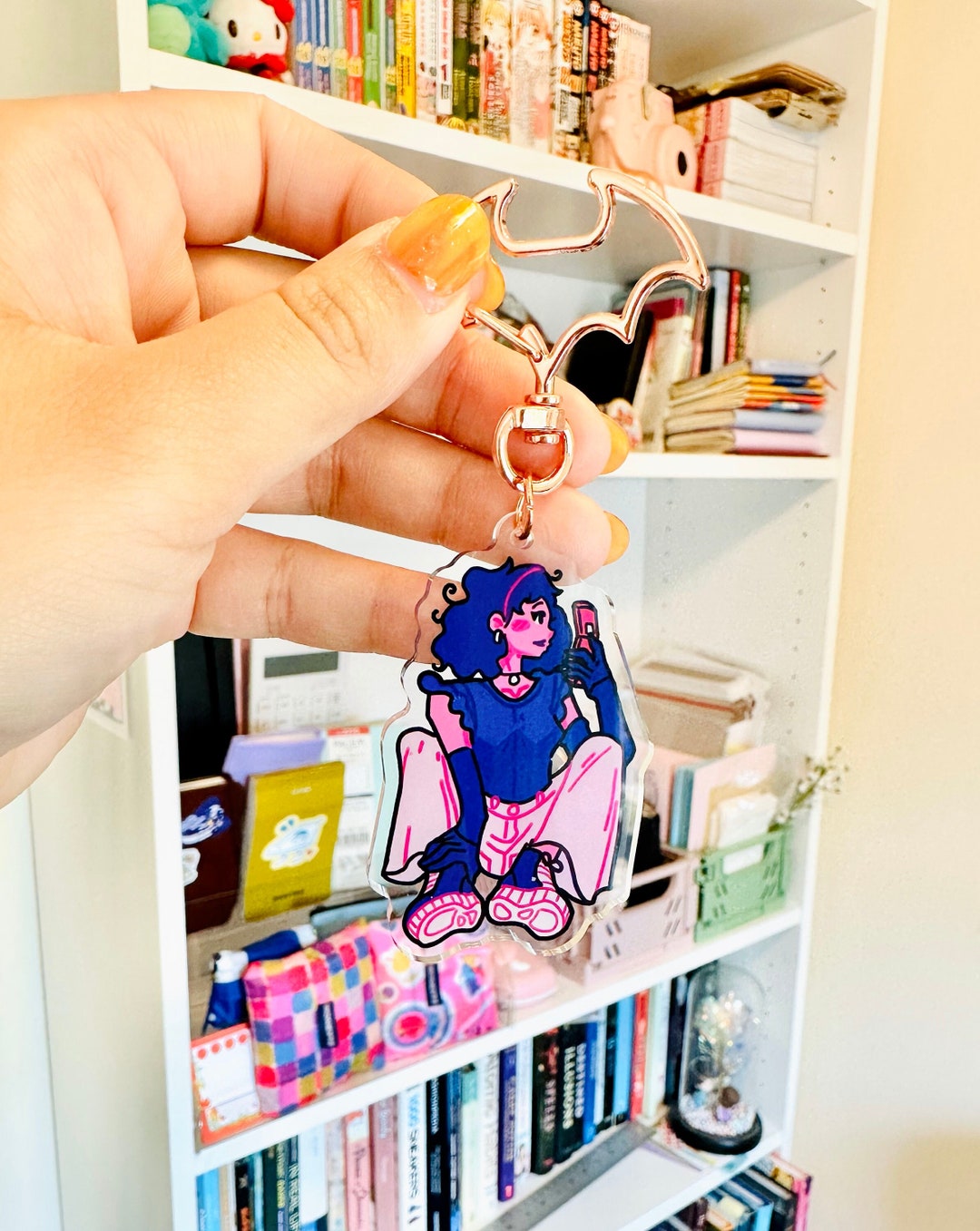 Clear Acrylic Goth Girl Aesthetic Keychain 2.5" L BFF Best Friend ...