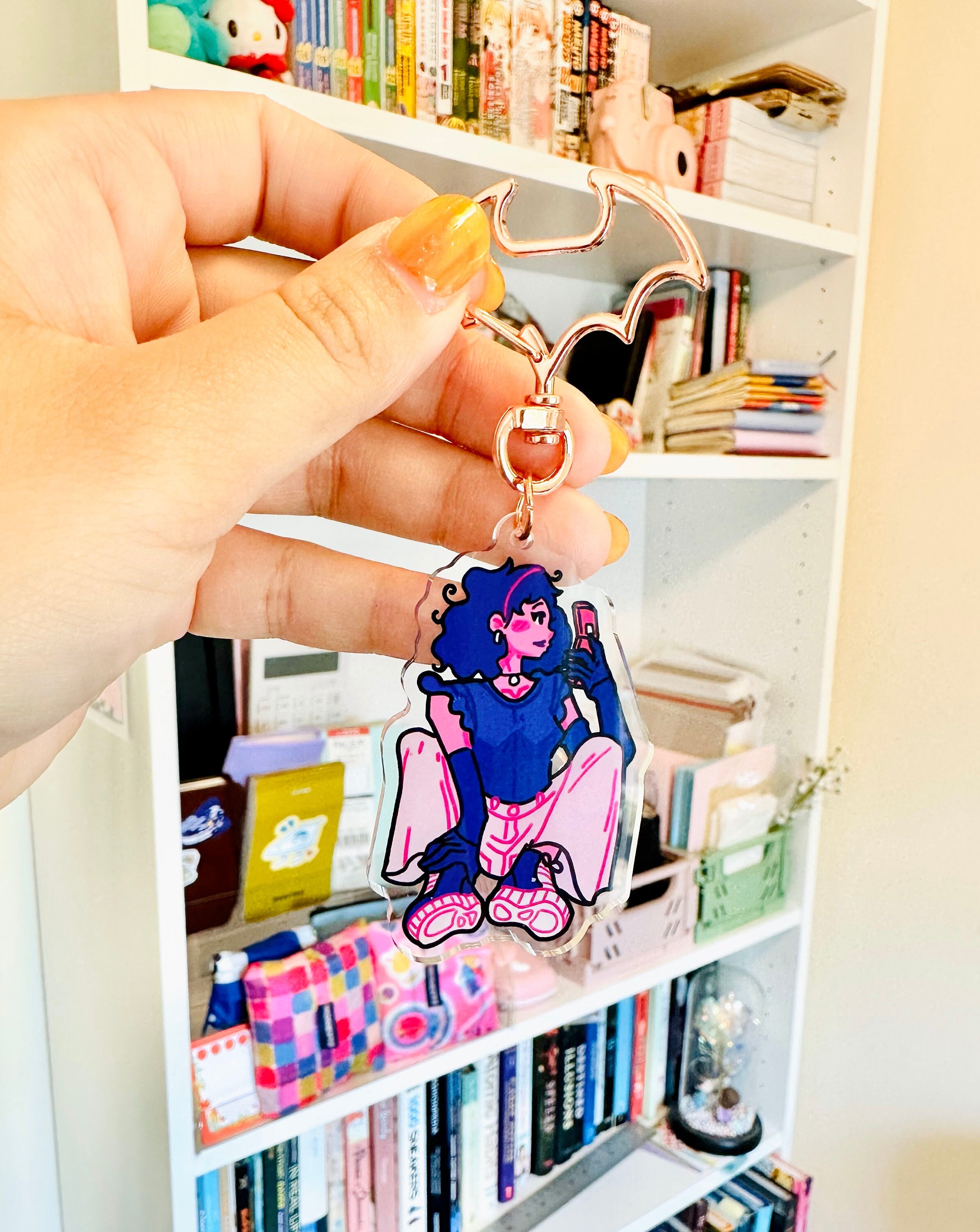 Clear Acrylic Goth Girl Aesthetic Keychain 2.5" L BFF Best Friend ...