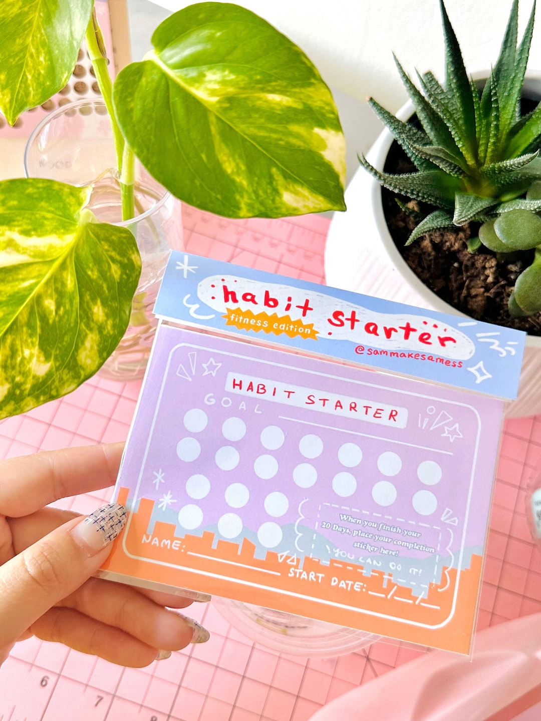 Habit Tracker Starter Pack L Fitness Edition L Card With Stickers L 20 ...