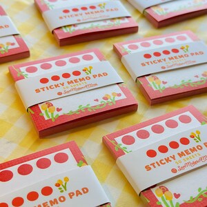Red Floral Grid Sticky Memo Pad 3x3 L Sticky Notes for Journaling L ...