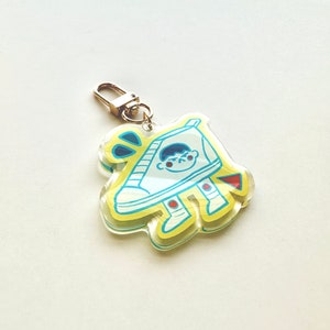 Epoxy Angry Shoe Clear Acrylic Keychain 2"in. L Gold Hook Key Ring ...