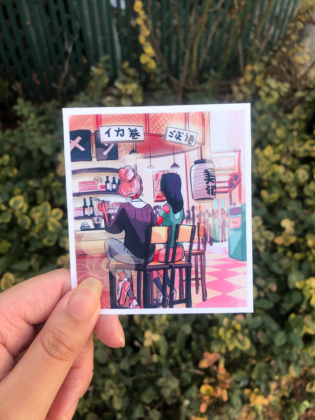 Food Court Date Illustration Sticker L Waterproof Glossy L Foodie Mall ...