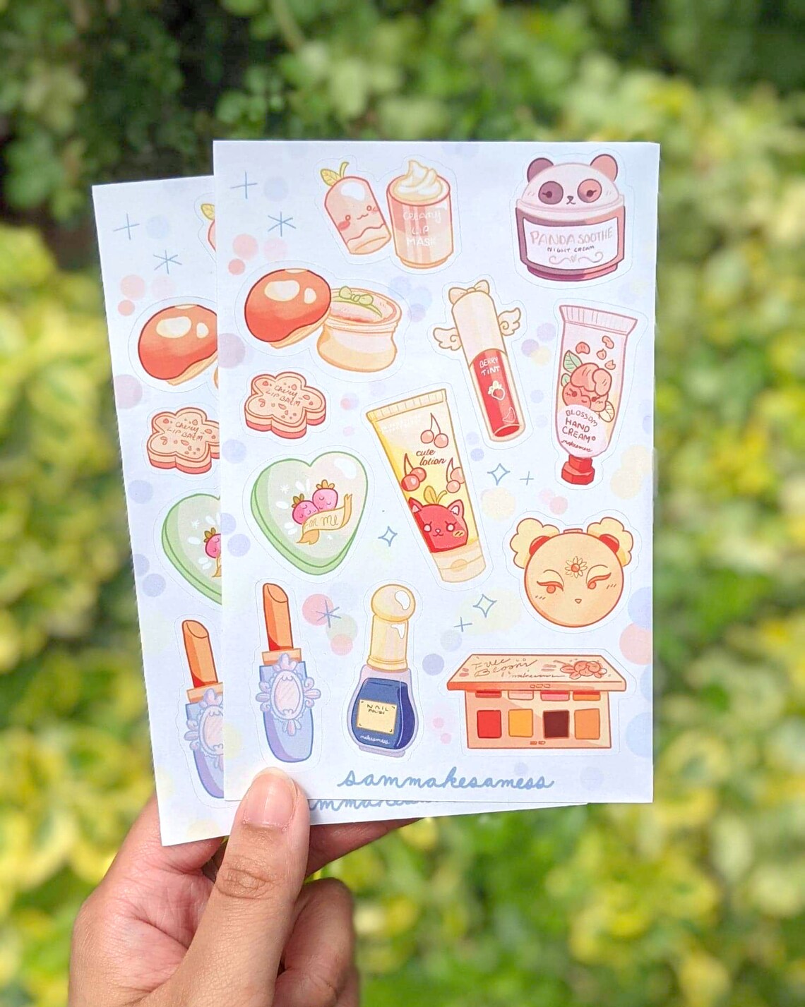 Beauty Makeup and Skincare Stickers L Moisturizer Nail Polish Eyeshadow ...