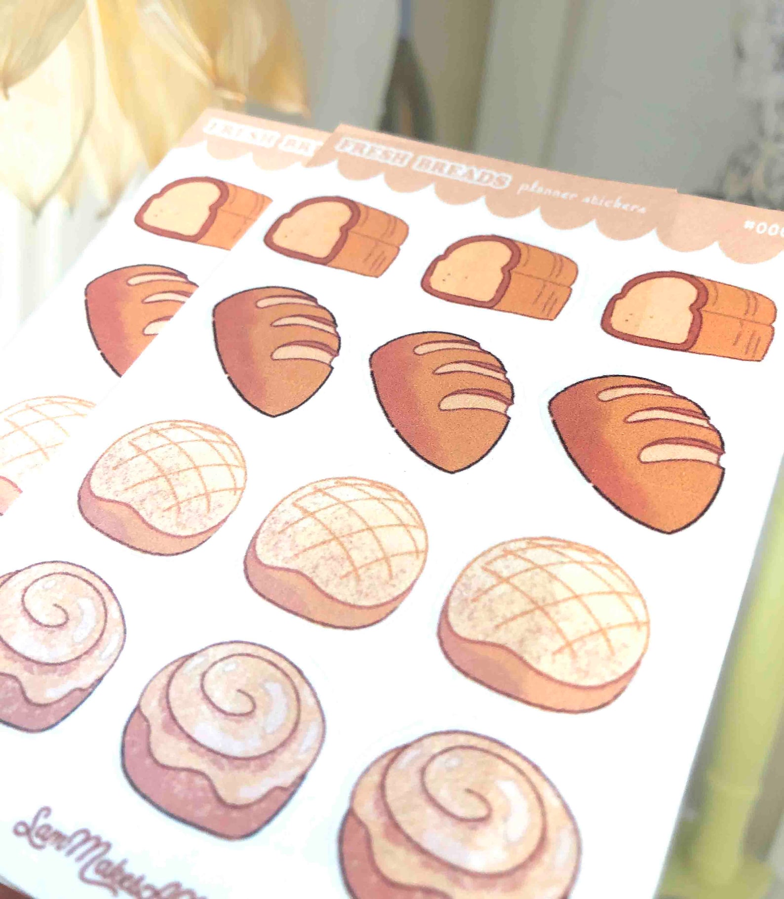 Bread Bun Bakery Planner Sticker Sheet Matte L Variety Stationery ...